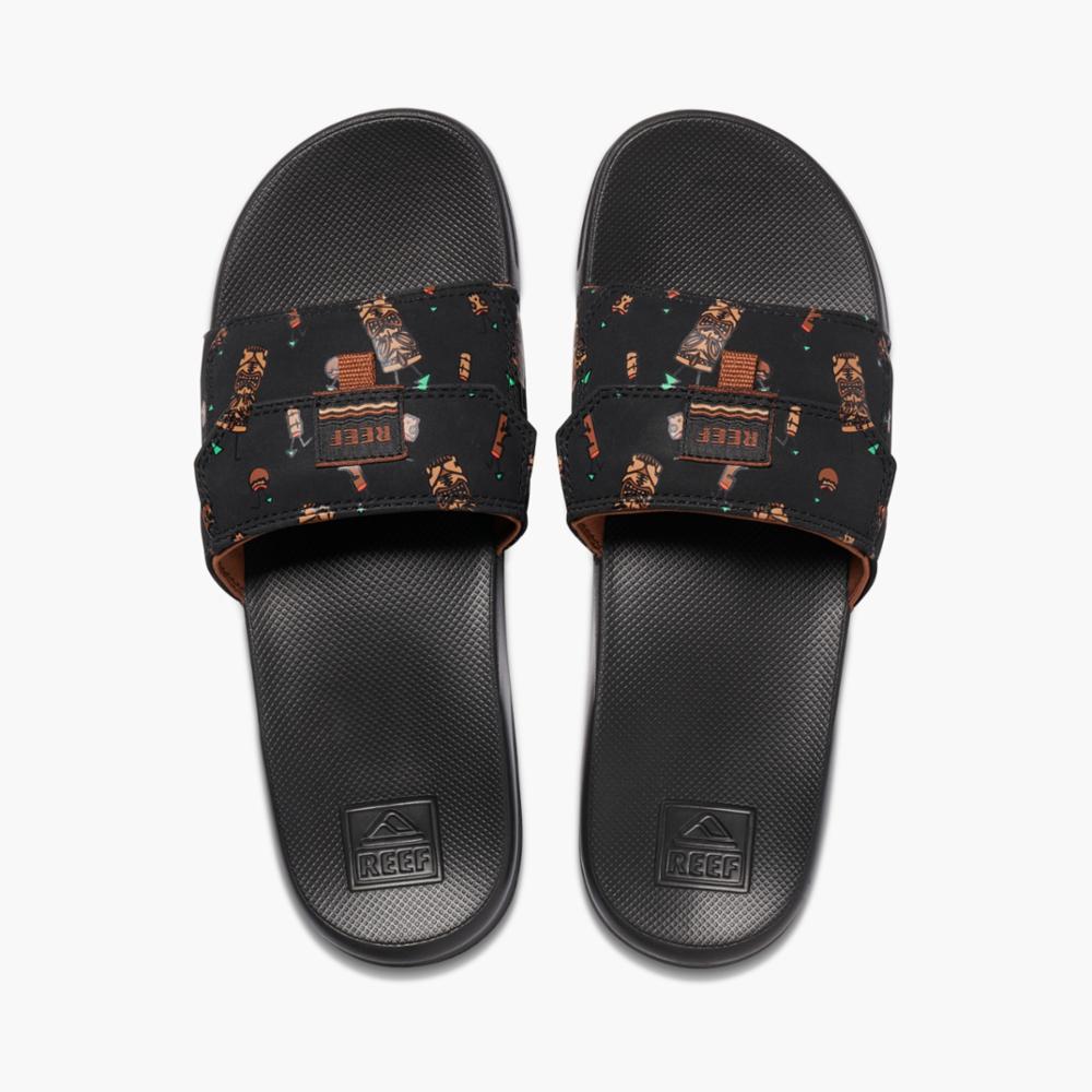 Reef Men REEF STASH SLIDE BLACK TIKI – Reef Canada